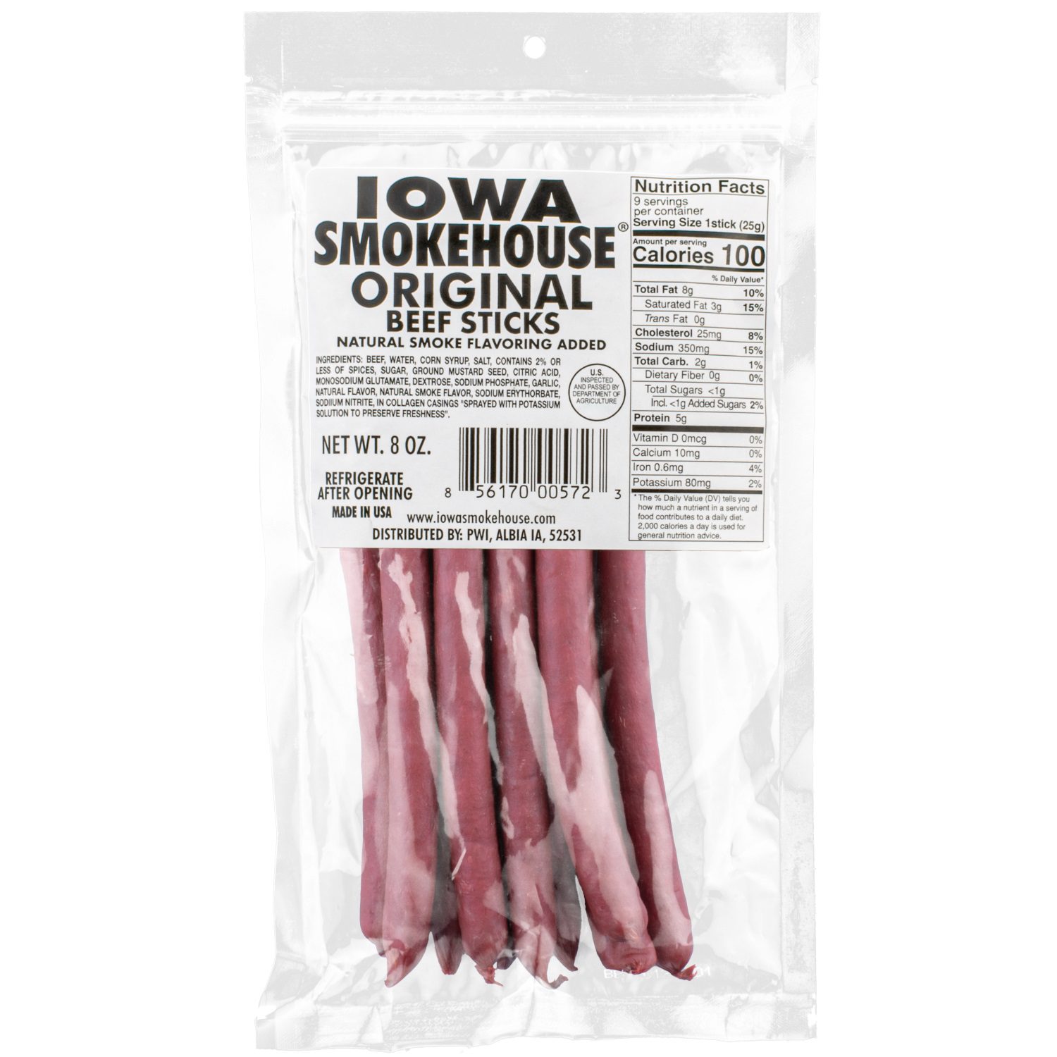 8 oz Beef Sticks Original - Iowa Smokehouse