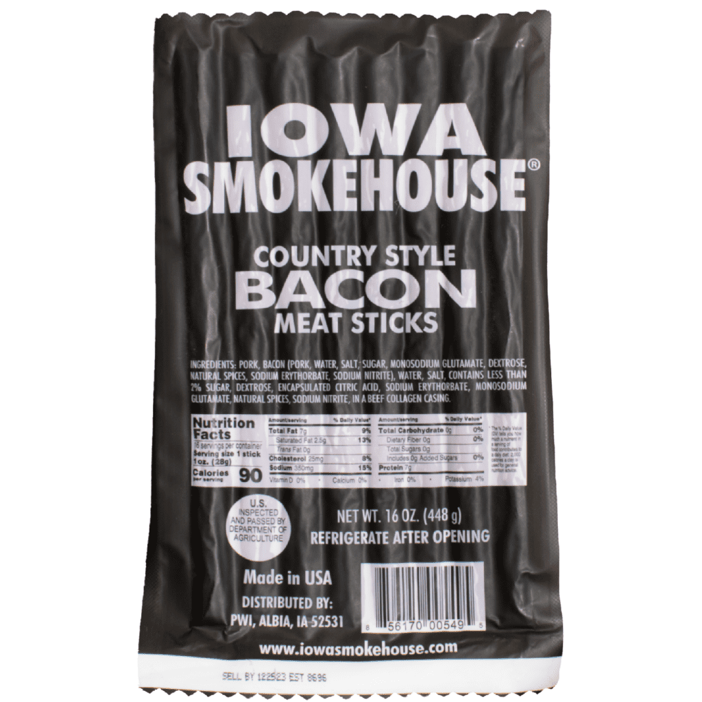 16 oz Country Style Meat Sticks Bacon - Iowa Smokehouse