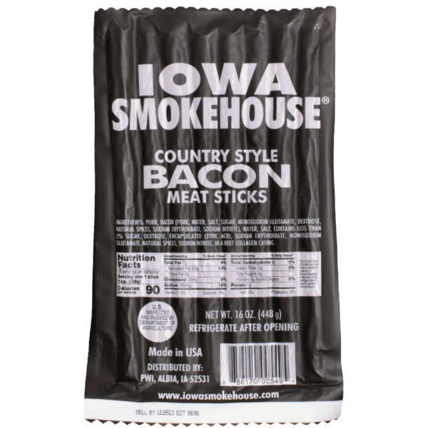 16 oz Country Style Meat Sticks Bacon - Iowa Smokehouse