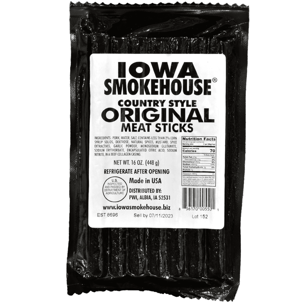 16 oz Country Style Meat Sticks Original - IOWA SMOKEHOUSE