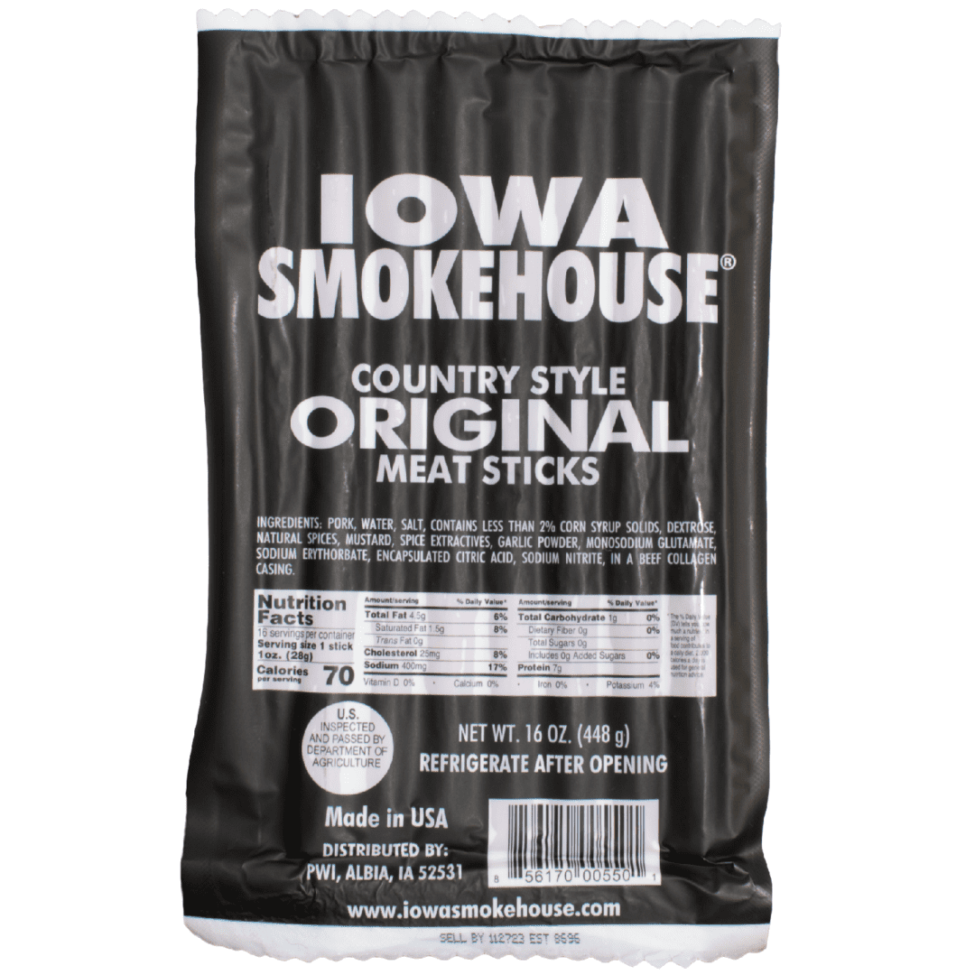 16 oz Country Style Meat Sticks Original - Iowa Smokehouse