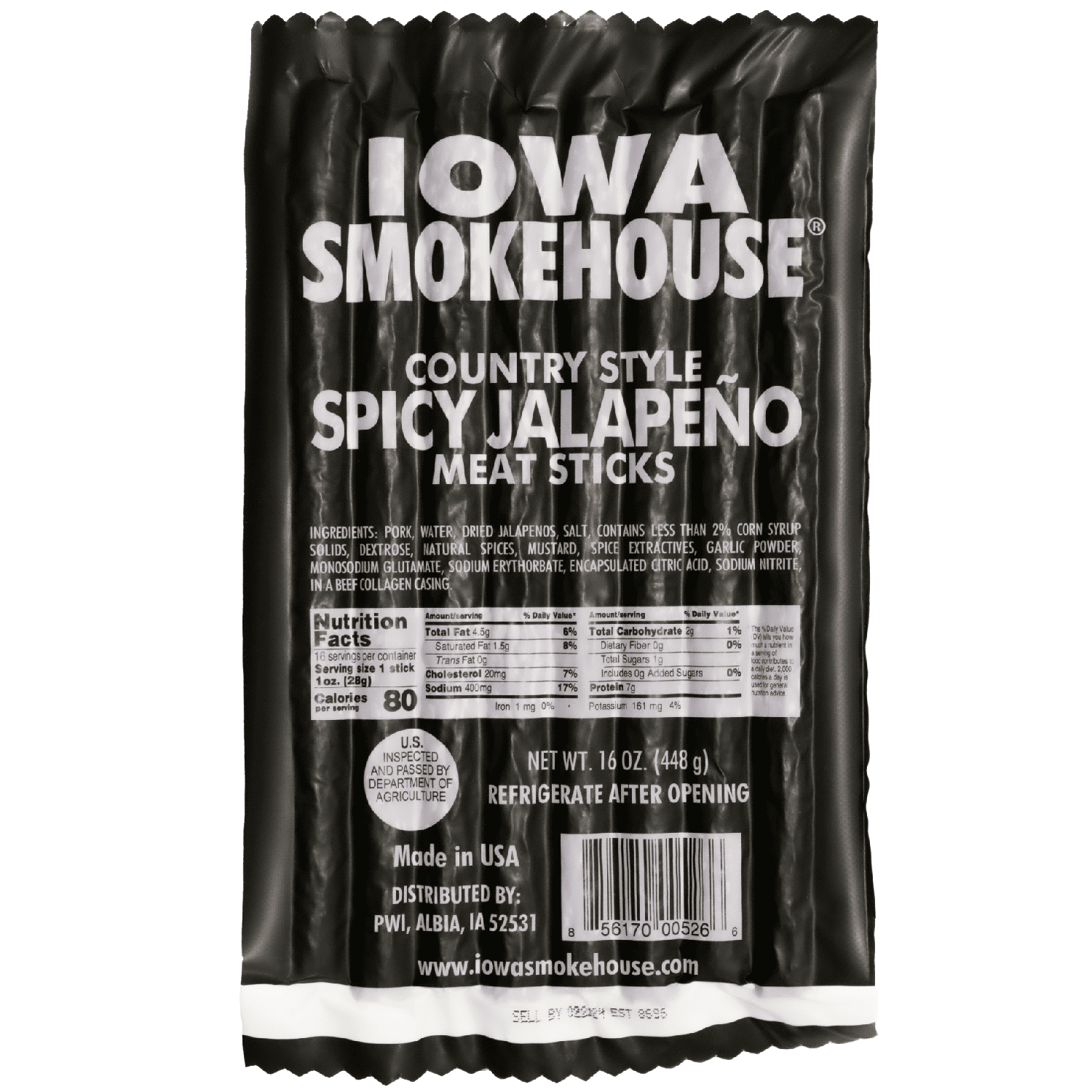 16 oz Country Style Meat Sticks Spicy Jalapeno - Iowa Smokehouse