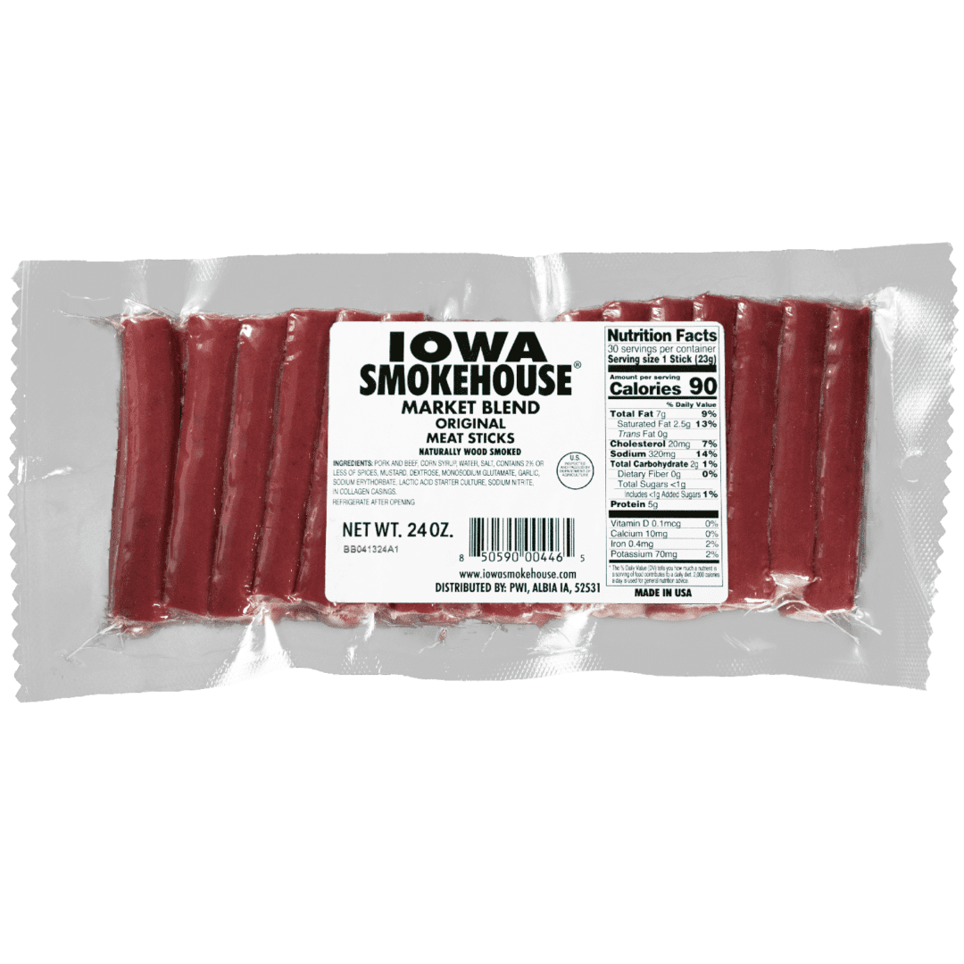 24 oz Market Blend Original Smoked Meat Sticks - Iowa Smokehouse