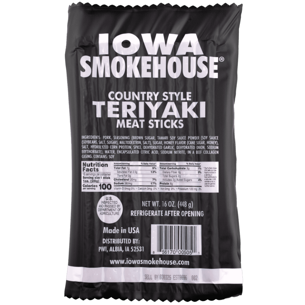 16 oz Country Style Meat Sticks Teriyaki - Iowa Smokehouse