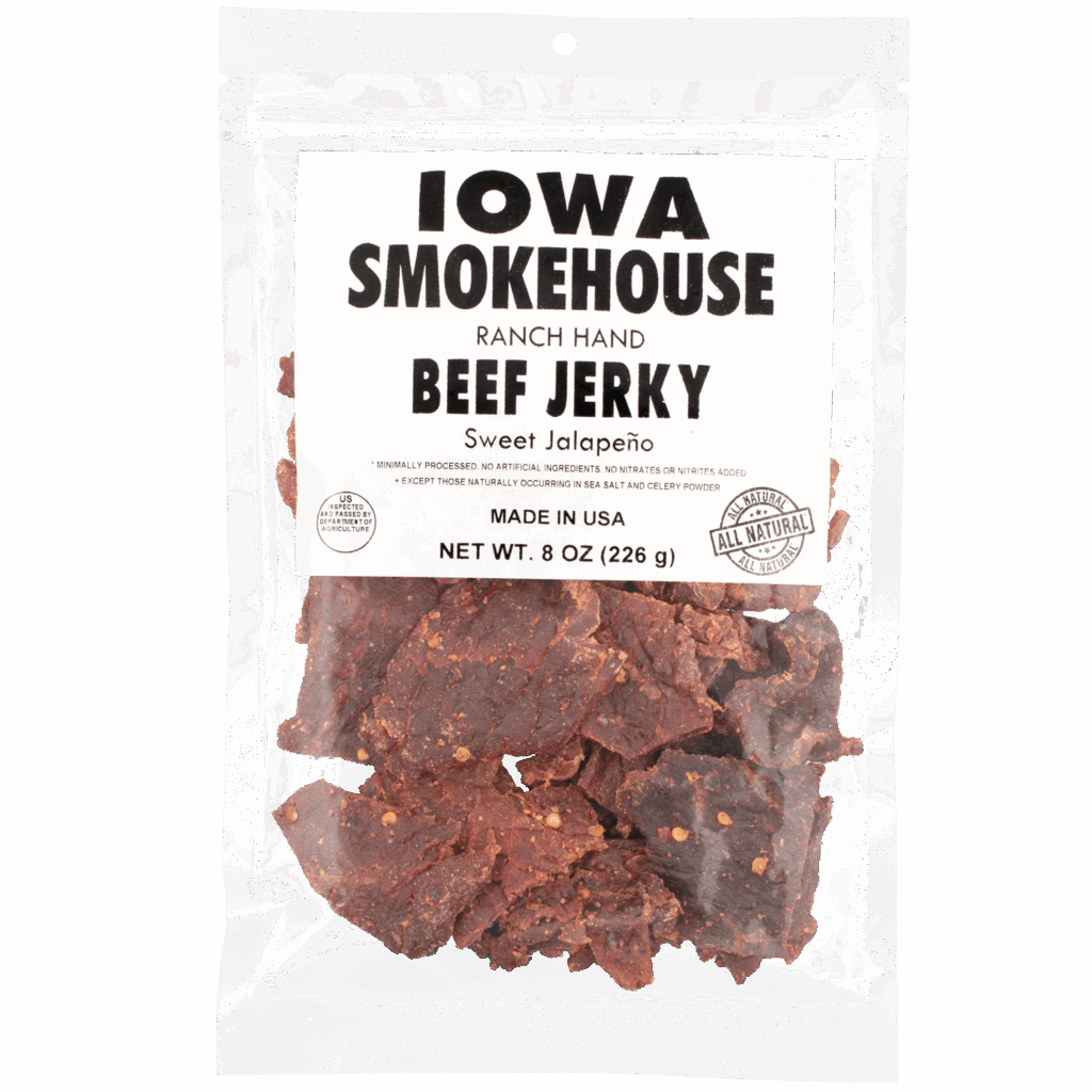 Ranch Hand 8 oz Beef Jerky Sweet Jalapeno - Iowa Smokehouse